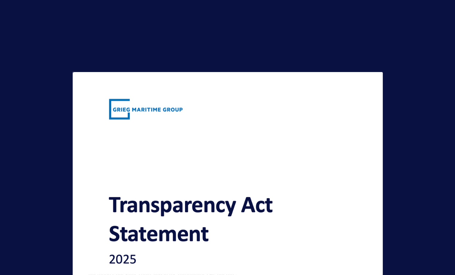 Transparency Act Report 2025 - Grieg Maritime Group
